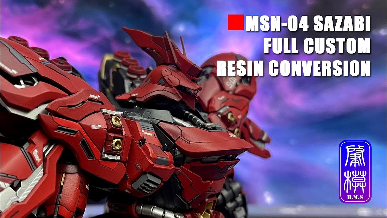 MSN-04 Sazabi Full Custom with Resin Conversion - YouTube