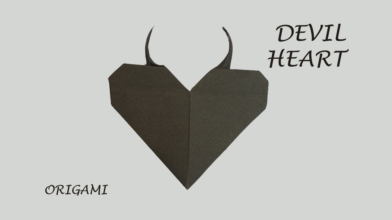 Devil heart | Fun DIY easy origami Halloween decoration - YouTube