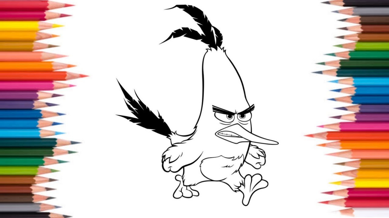 Chuck angry bird | Chuck angry drawing | Colouring 🌈 🦄 craft by ...