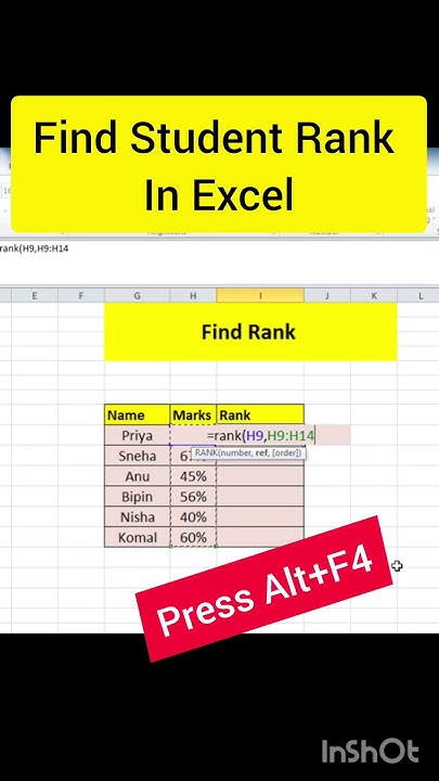 Find student rank #excel #exceltips #exceltutorial #exceltricks #computer #msexcel # ...