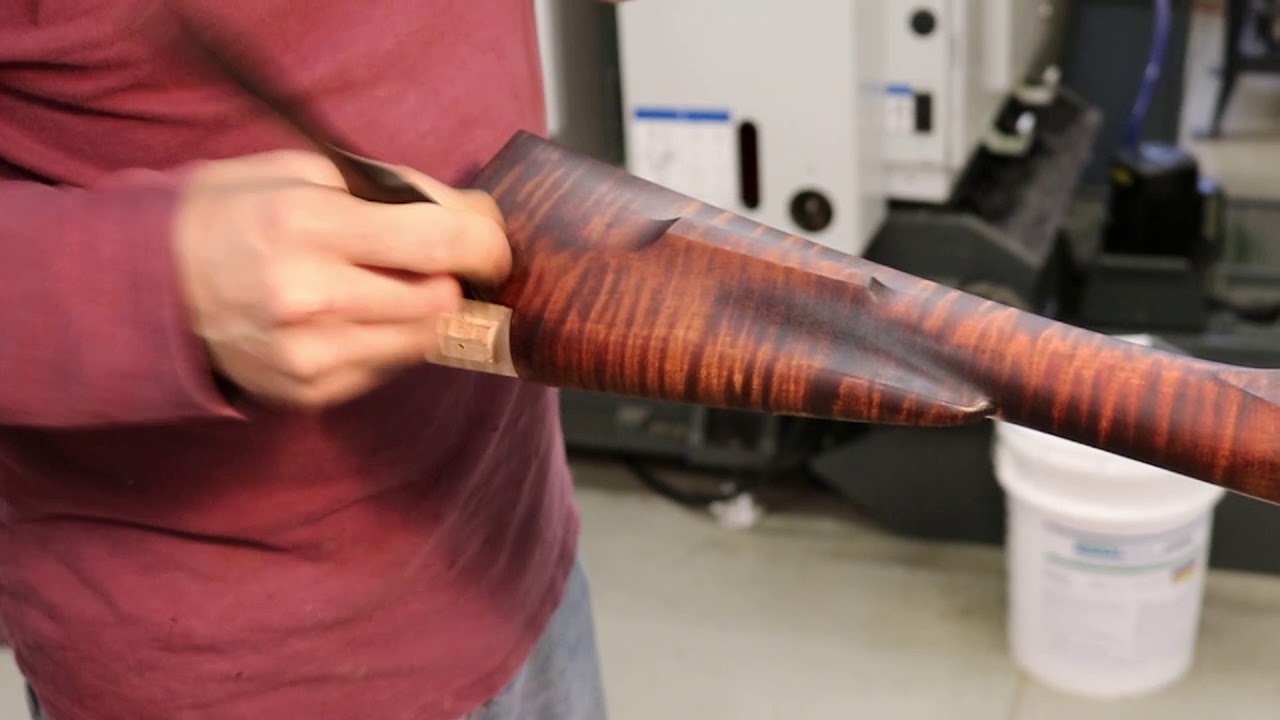 Using Bone Black Pigment to Add Patina to a Rifle Stock - YouTube