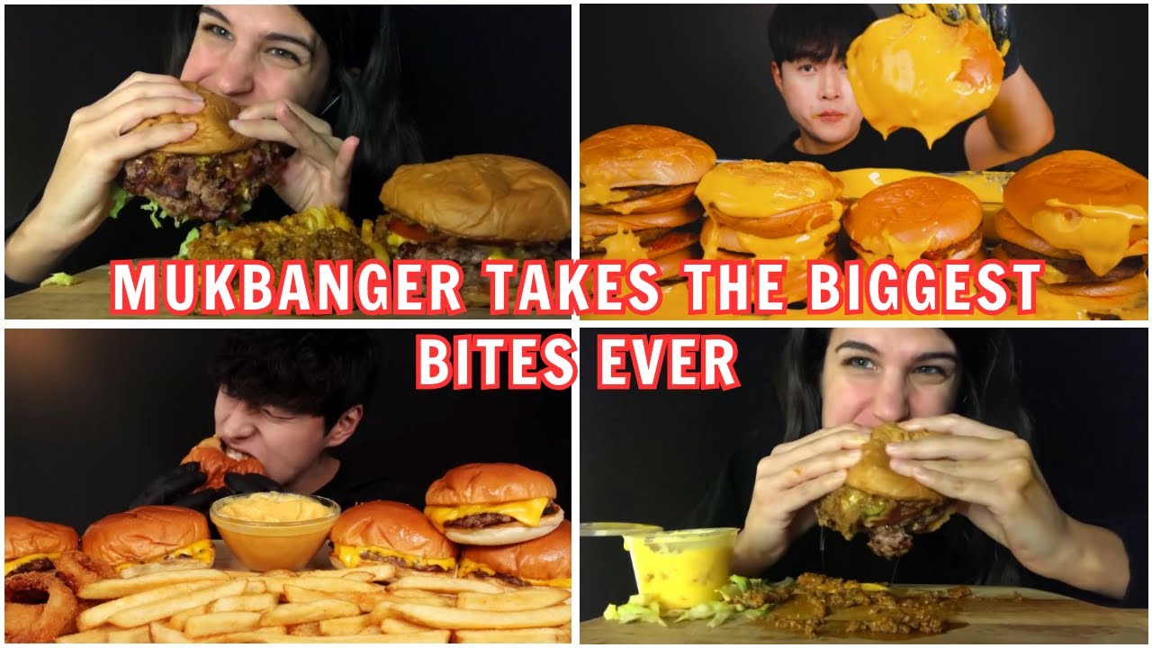 the starving mukbanger took the BIGGEST bites | mukbang compilation ...
