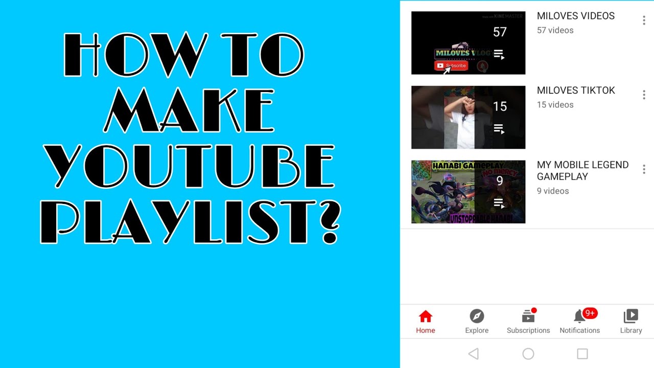 HOW TO MAKE YOUTUBE PLAYLIST USING MOBILE PHONE📱 - YouTube