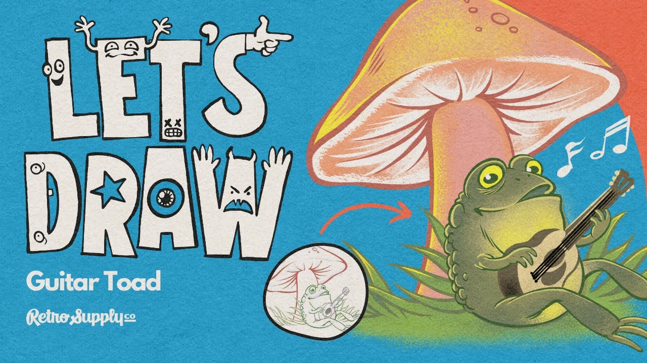 How to Draw a Guitar Playing Toad - YouTube