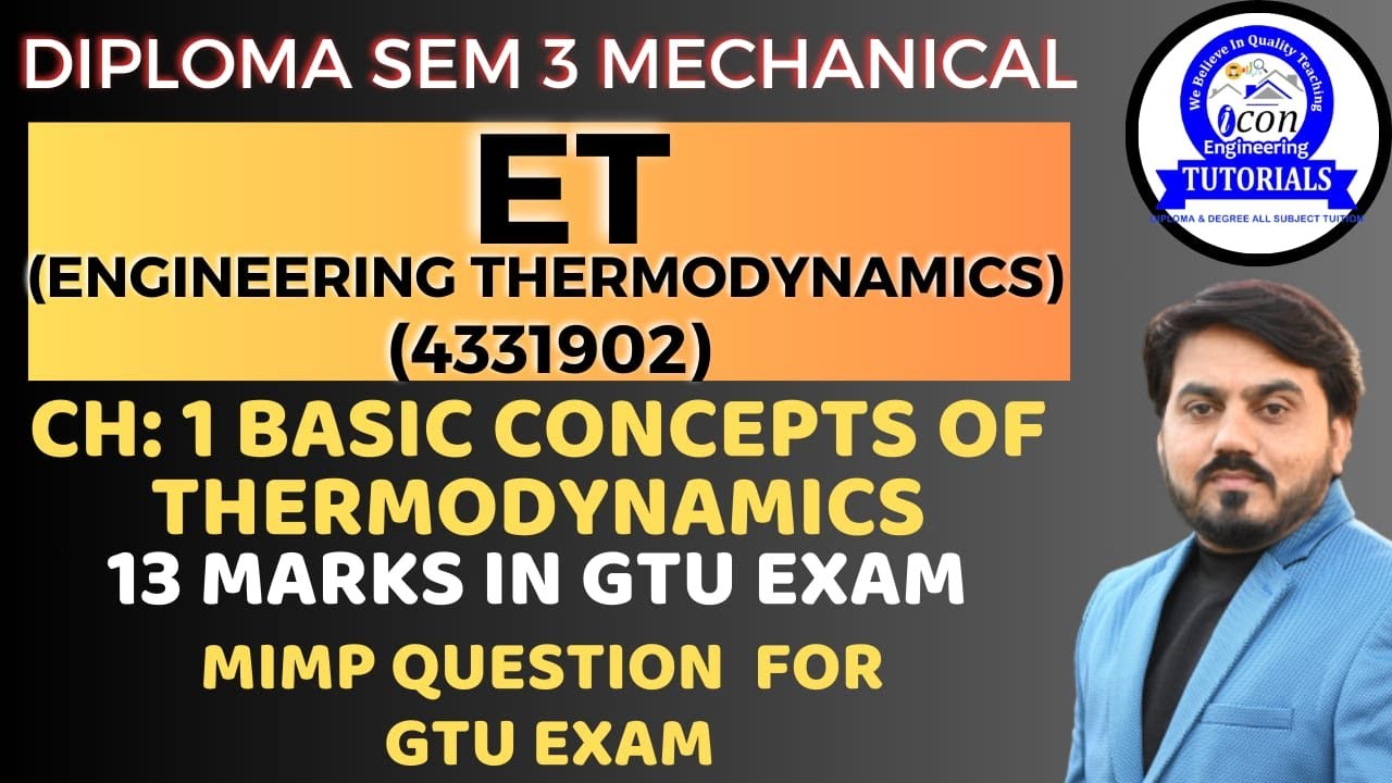 ENGINEERING THERMODYNAMICS (4331902) CH 1 MIMP FOR SEM 3 MECHANICAL || SEM 3 MIMP FOR MECHANICAL ...