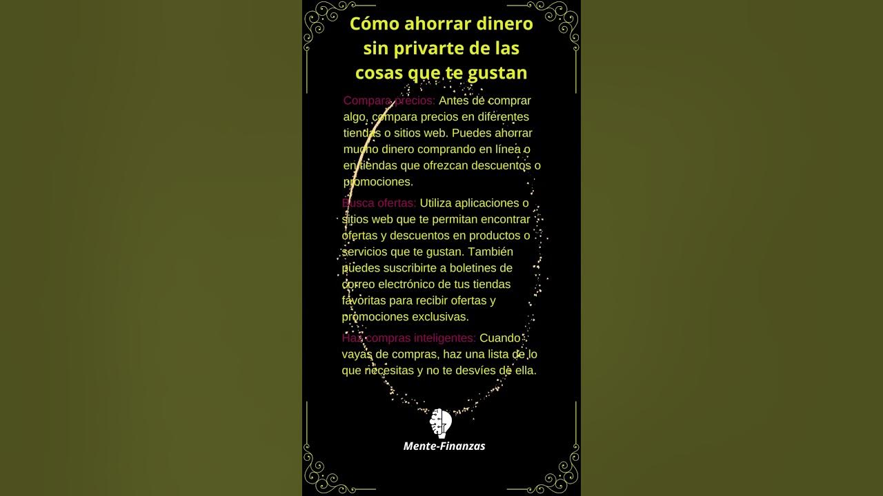 COMO ahorrar dinero sin PRIVARTE de las cosas que te gustan - YouTube