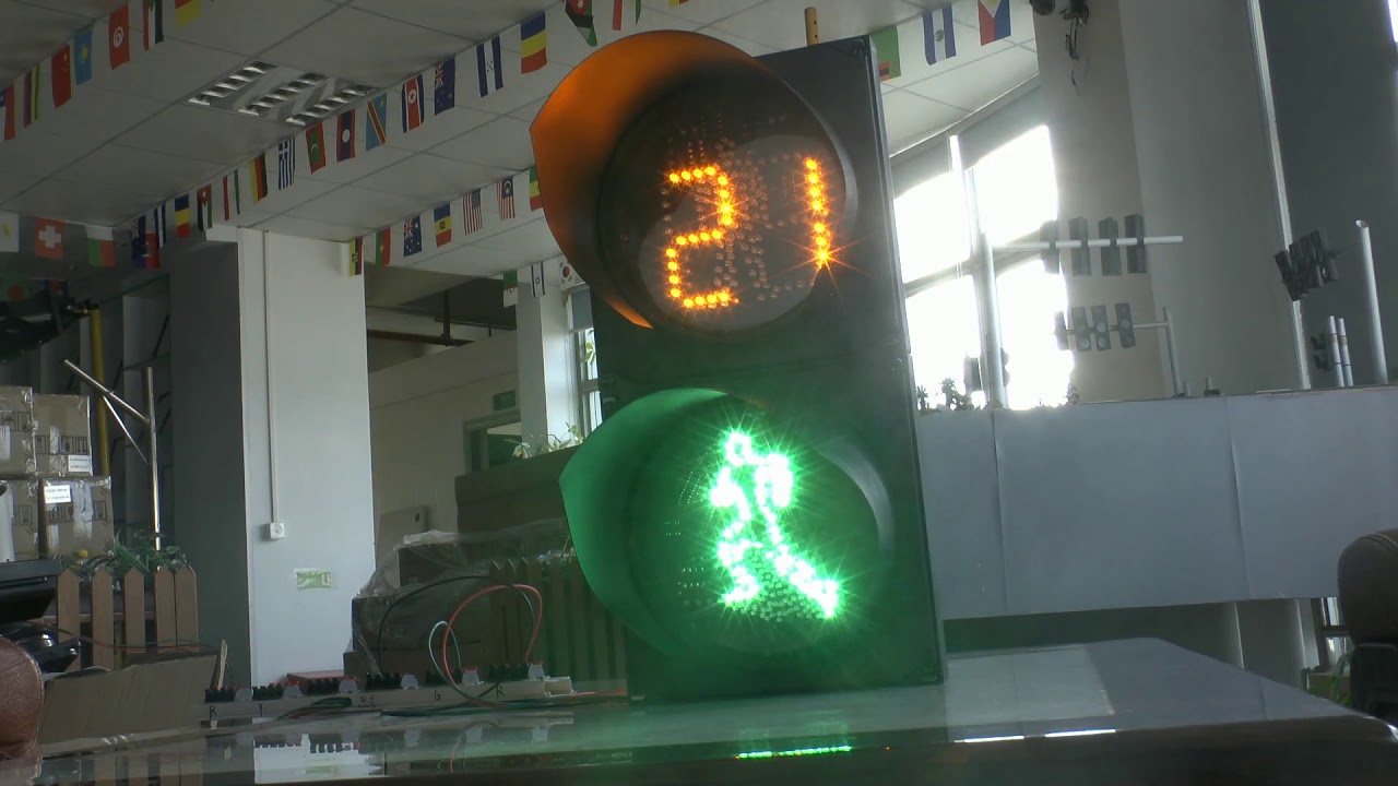 200mm still red pedestrian&yellow countdown timer+complex dynamic green ...