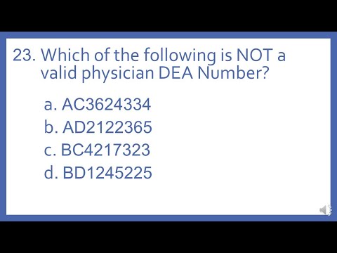 PTCB PTCE Practice Test Question 23 - DEA Number Calculation (Pharmacy ...