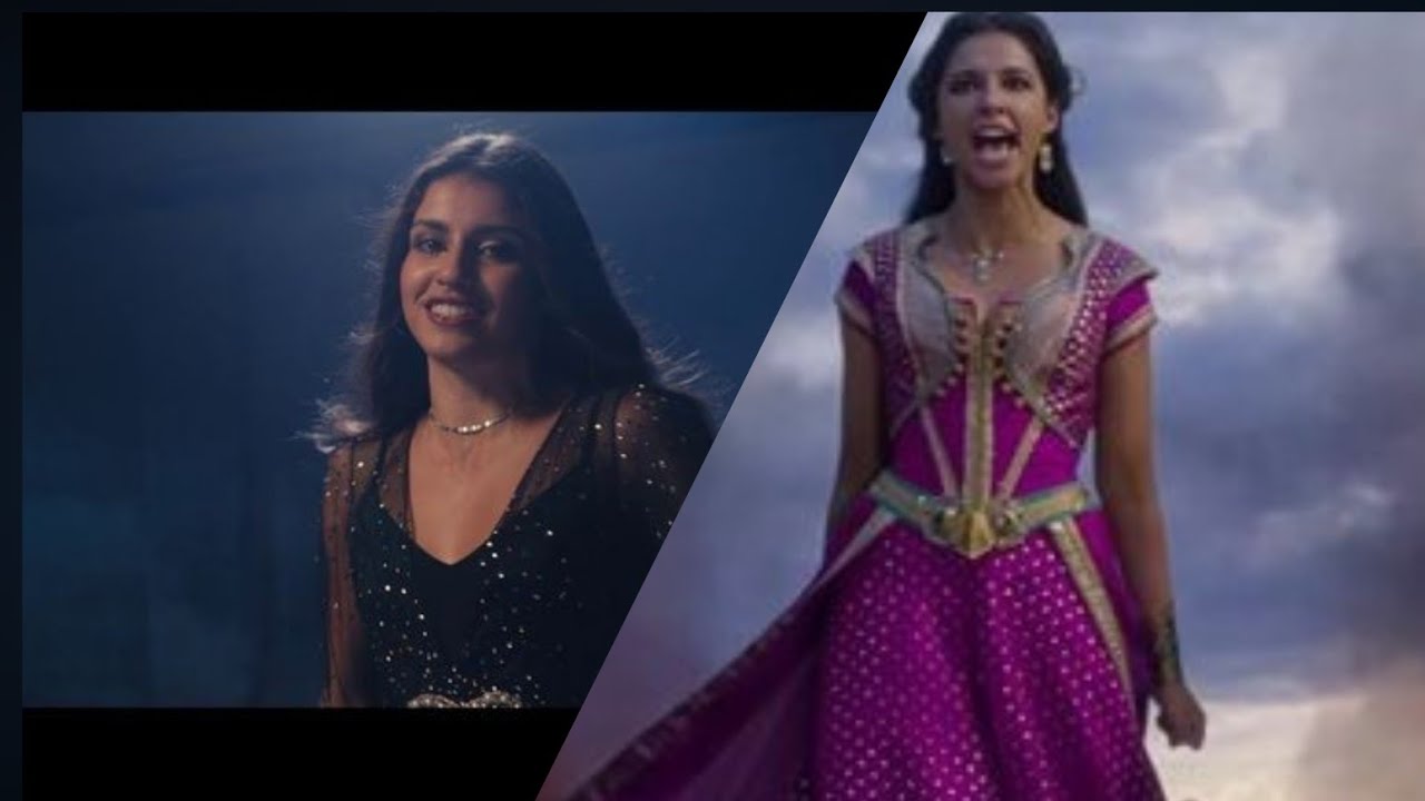 Aladdin "callar" "speechless" mashup Isabela souza y Naomi Scott - YouTube
