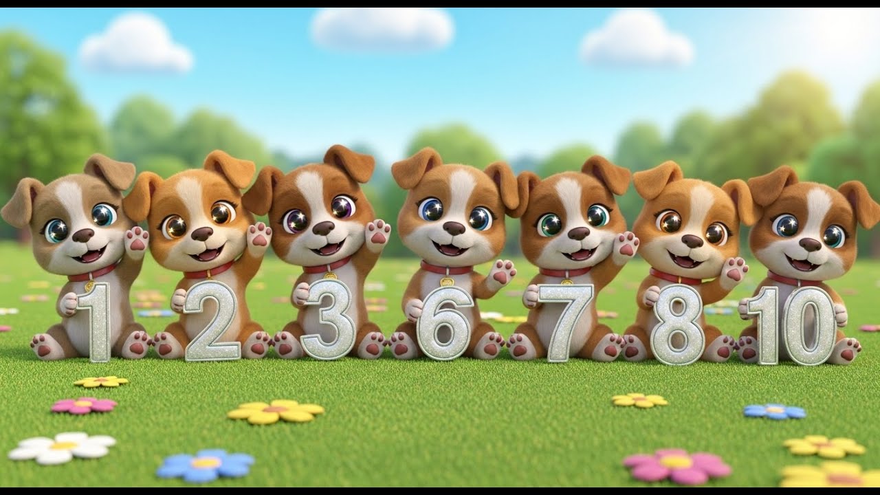 Counting Little Puppies 1 to 10 🐶🔢 | Learn Numbers for Kids | Fun ...
