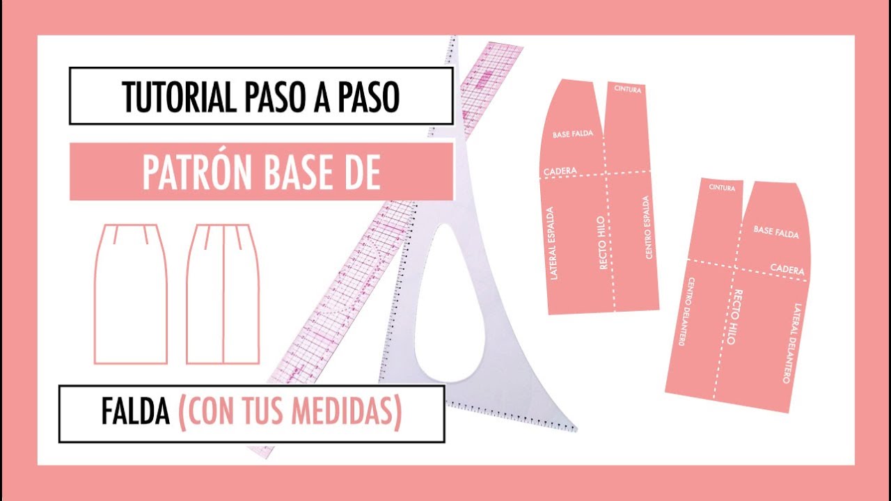 COMO HACER EL PATRÓN BASE DE FALDA (A MEDIDA) - YouTube