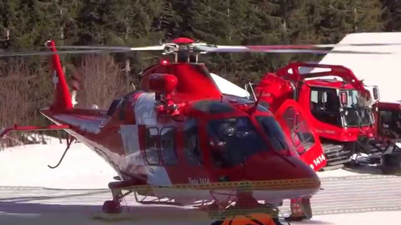 REGA Swiss rescue helicopter taking off from Mörlialp Switzerland - YouTube