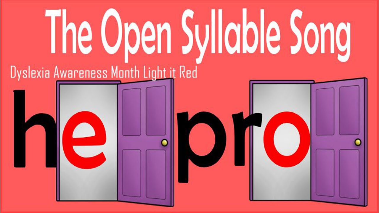 The Open Syllable Song Dyslexia Awareness Month Light it Red # ...