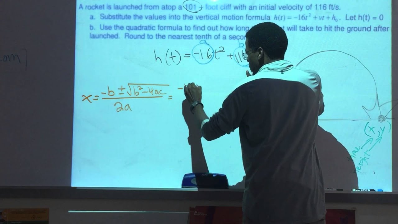 Quadratic Word Problem: Rocket Hits Ground - YouTube