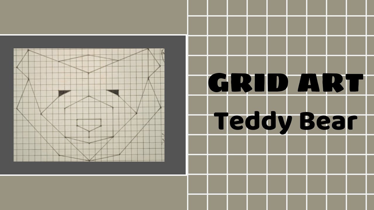 Grid Art Teddy Bear🧸| Easy Geometric Drawing Tutorial - YouTube