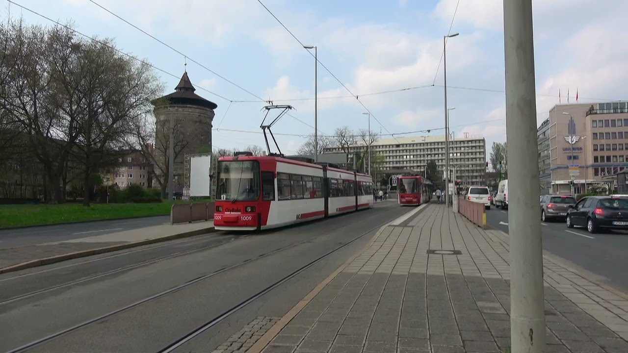 Straßenbahn Nürnberg | VAG Siemens/Adtranz GT6N tram | 3 april 2017 ...