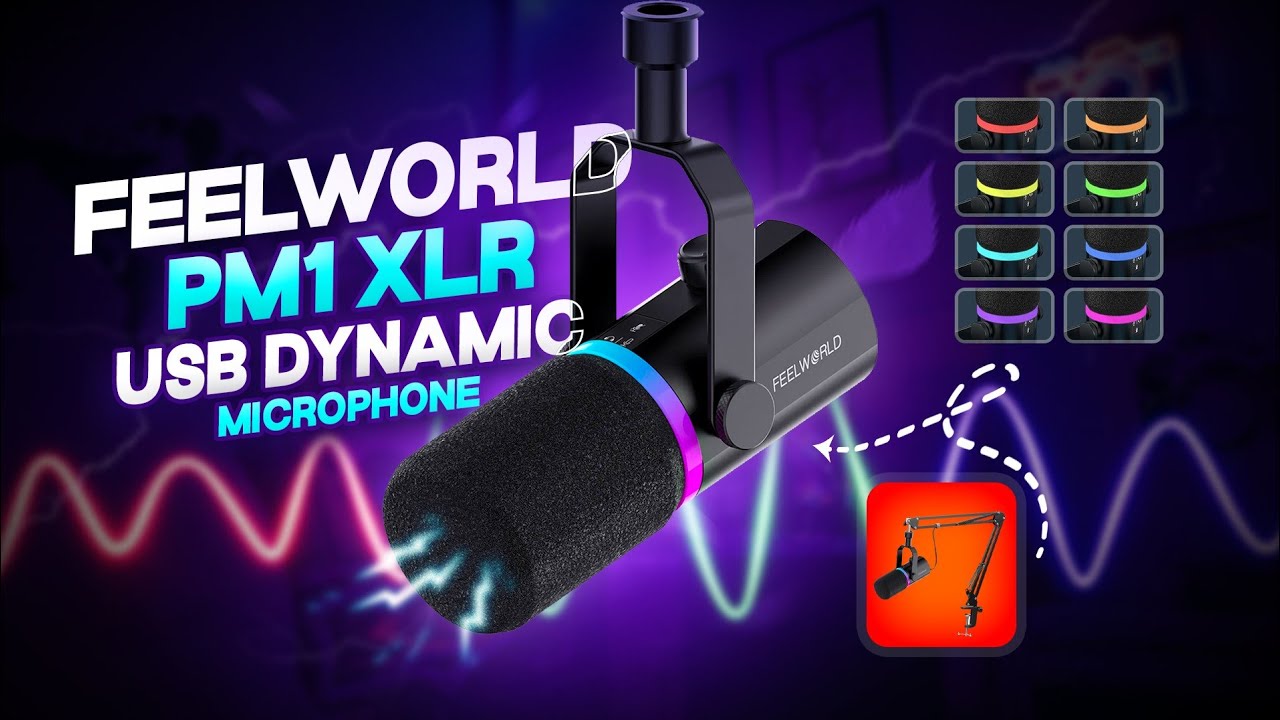 FEELWORLD PM1 XLR USB Dynamic Microphone Review 🔥 - YouTube