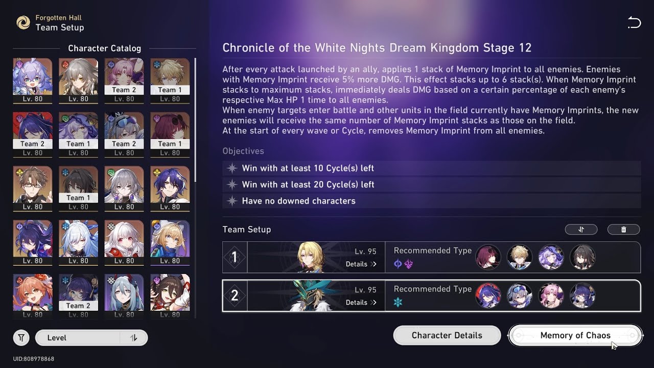 Honkai Star Rail 2.1 MoC 12 Chronicle of the White Nights Dream Kingdom ...