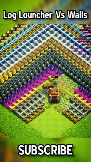 Log Louncher vs Every Walls | #coc #wall #shorts - YouTube