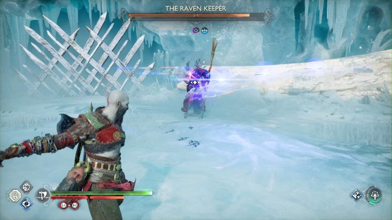 The Raven Keeper Boss Fight God of War Ragnarök - YouTube