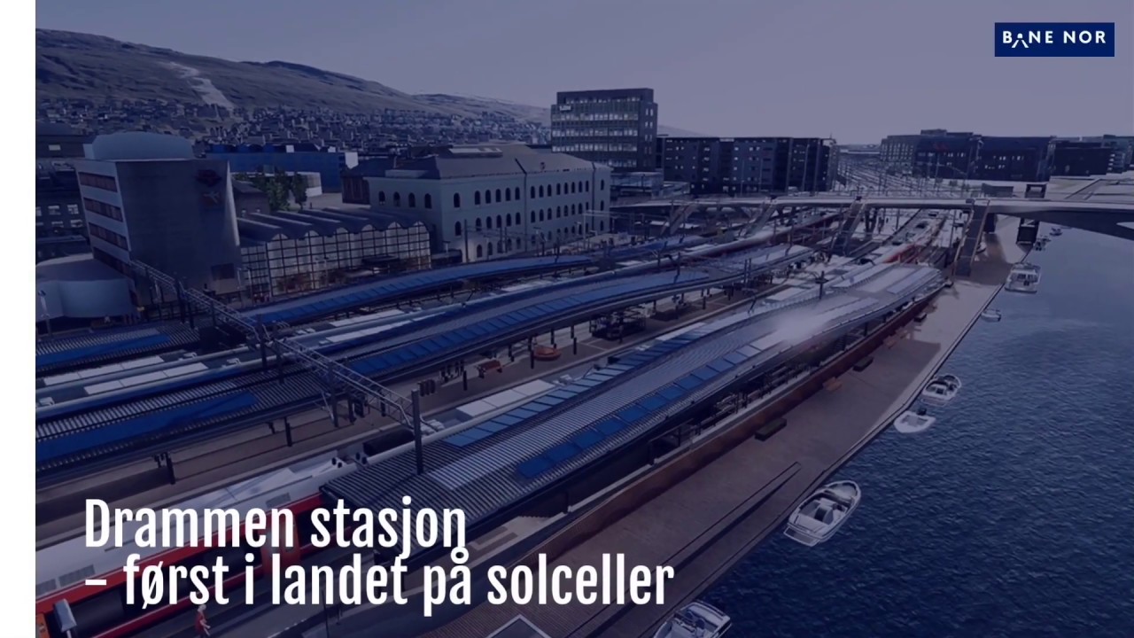 Solceller på nye Drammen stasjon - YouTube