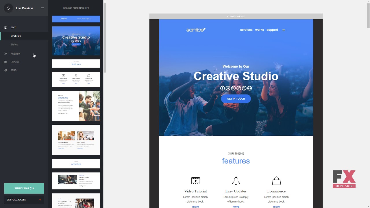 Santice Mail- Responsive E-mail Template + Online Access Wibow - YouTube