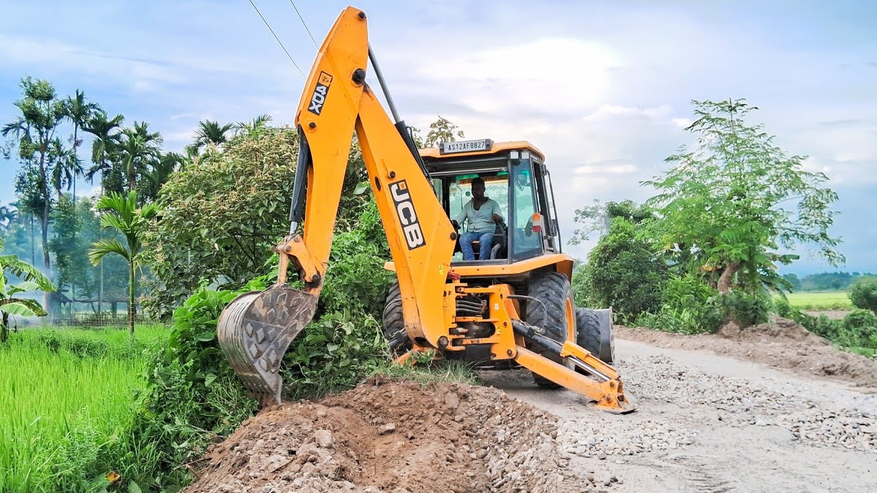 Jcb 4dx Eco Xpert Backhoe Loader Doing Road Making Work - YouTube