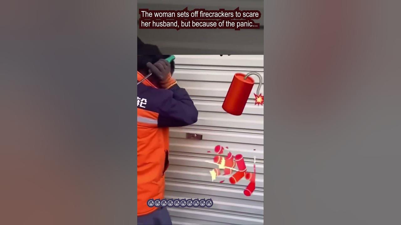 Playful Wife Prank: Firecracker Surprise Turns into Chaos! 🎆😅 - YouTube