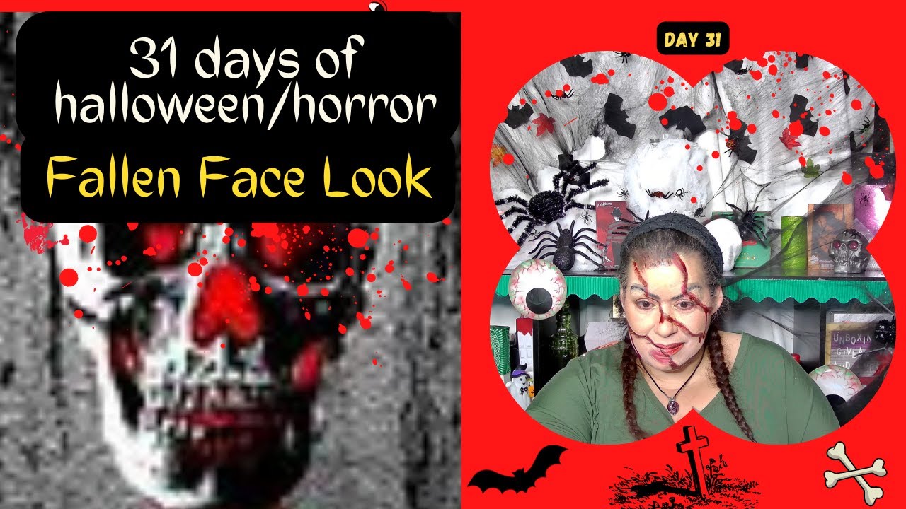 FALLEN FACE HALLOWEEN LOOK - YouTube