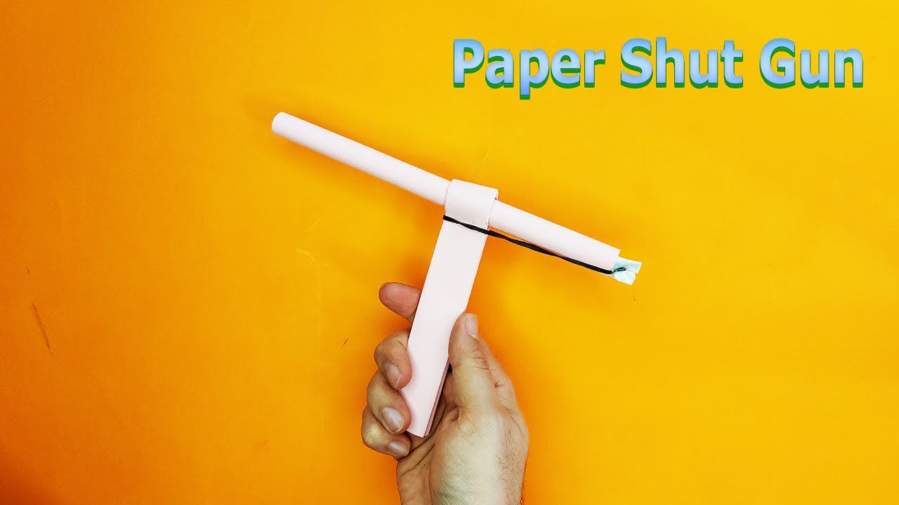 Easy paper shotgun || How to make paper gun that shoots paper bullets ...