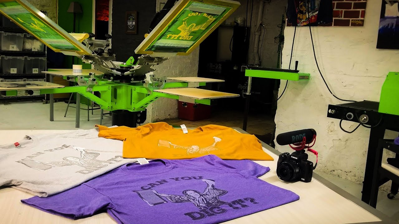 Screen Printing Vintage Washout Look - YouTube
