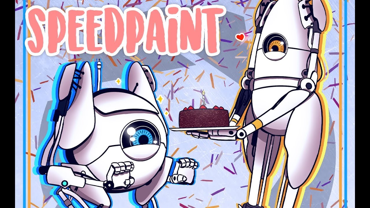 PORTAL 2 COOP BOTS | SPEEDPAINT - YouTube