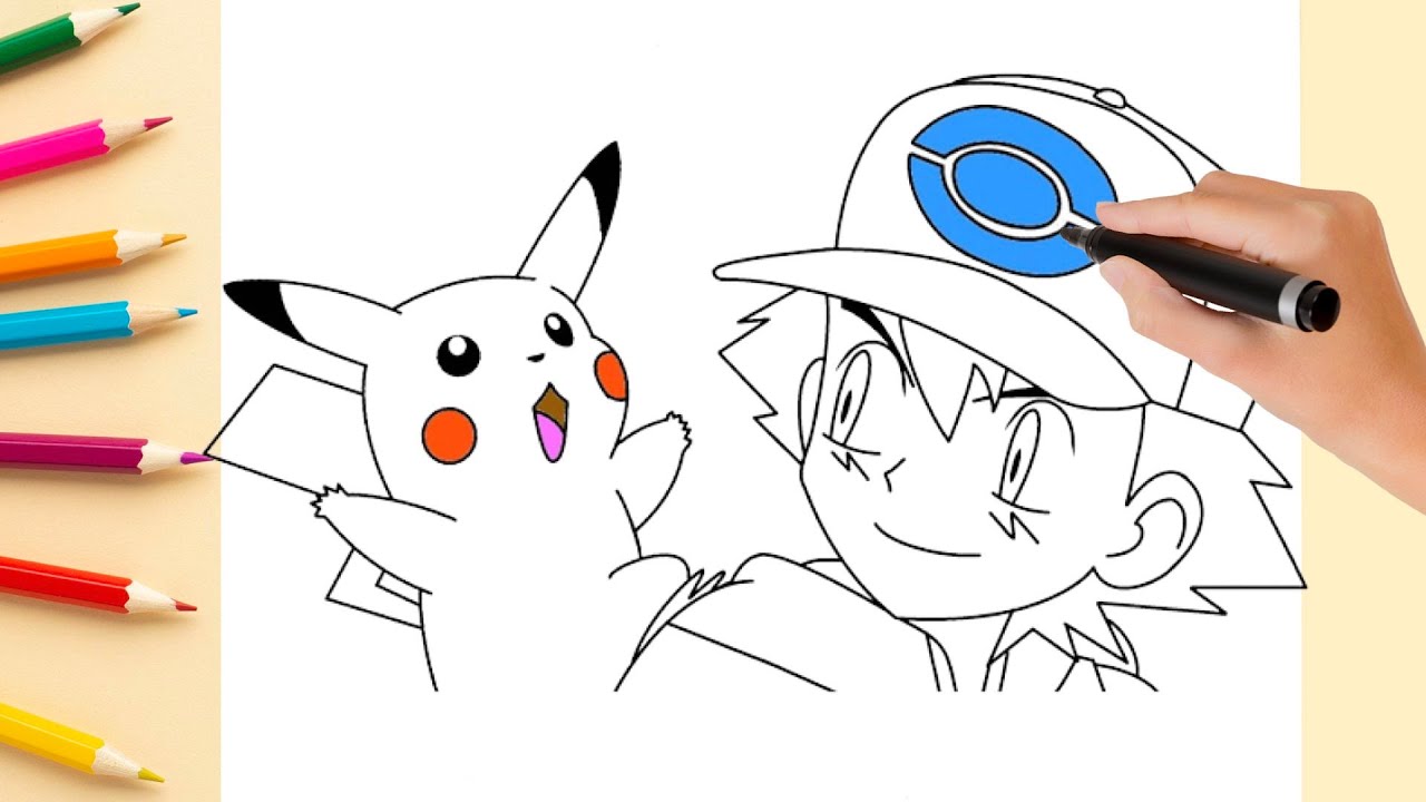 Pikachu Cartoon Drawing | Color Pencil - YouTube