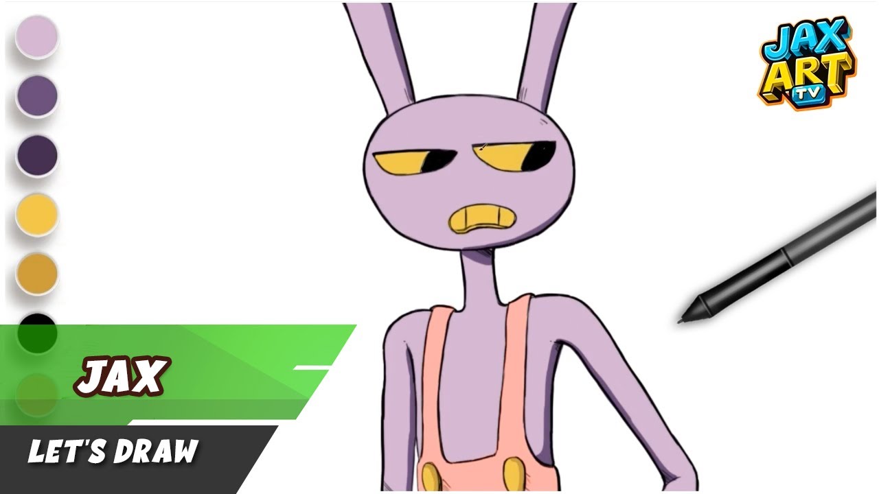 How To Draw Jax Amazing Digital Circus Episode 3. Drawing Jax Amazing ...