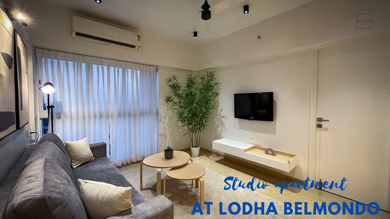 Weekend Home Interior Design ☘️😌| Studio Apartment | Lodha Belmondo ...