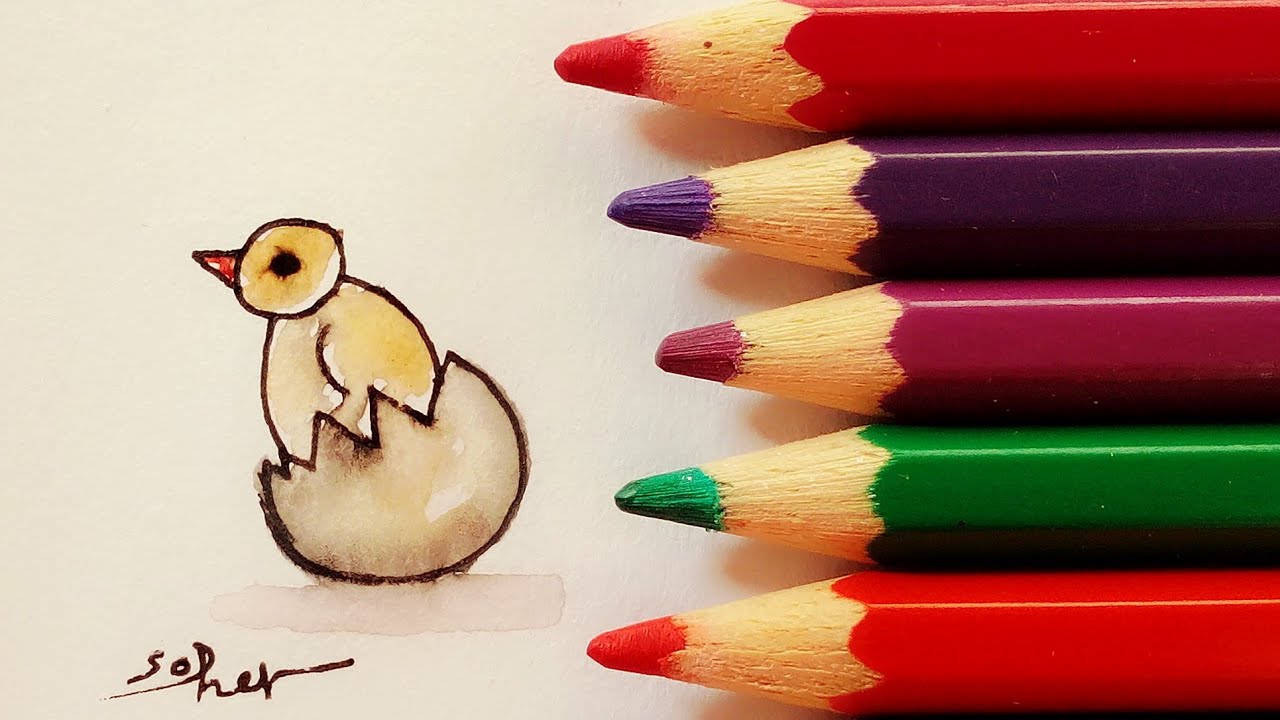 رسم كتكوت🐣 كورس مجاني للأطفال Drawing تعليم الرسم Trending