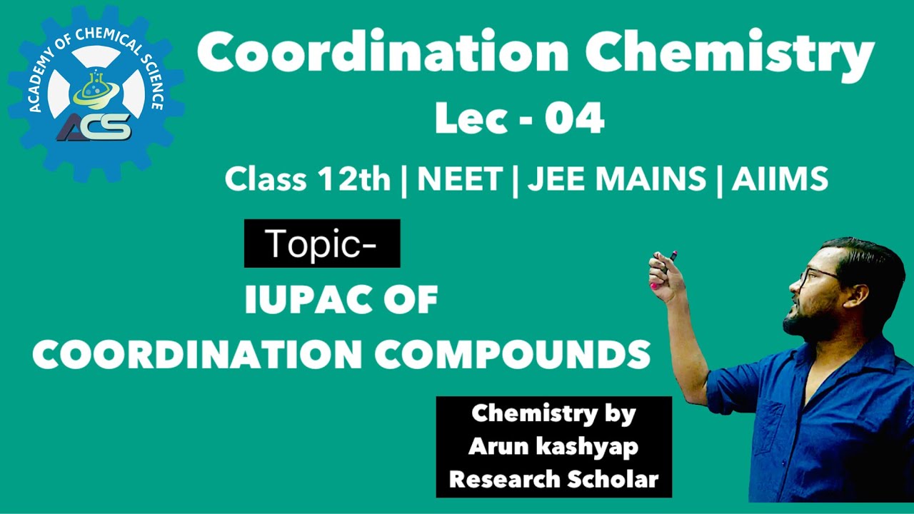 Lec -04 | IUPAC of Coordination Compound | IUPAC of Cationic/Anionic ...