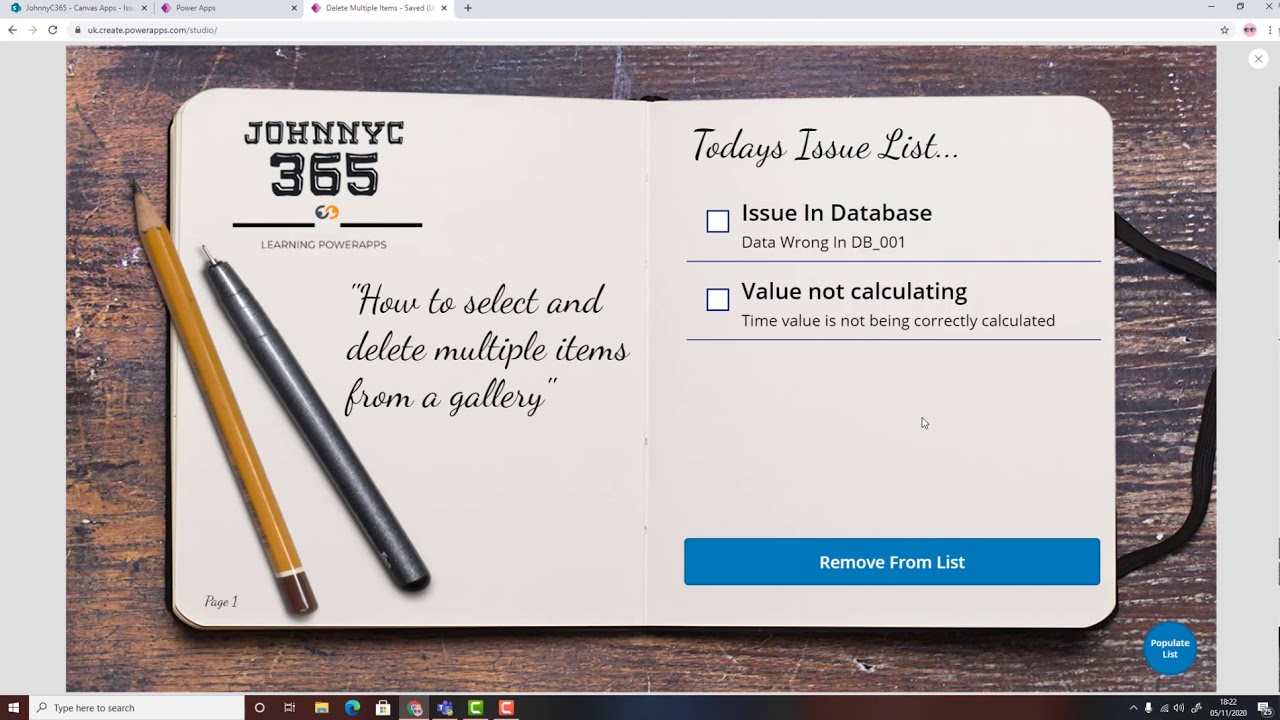 Select And Delete Multiple Items From a Gallery In PowerApps - YouTube