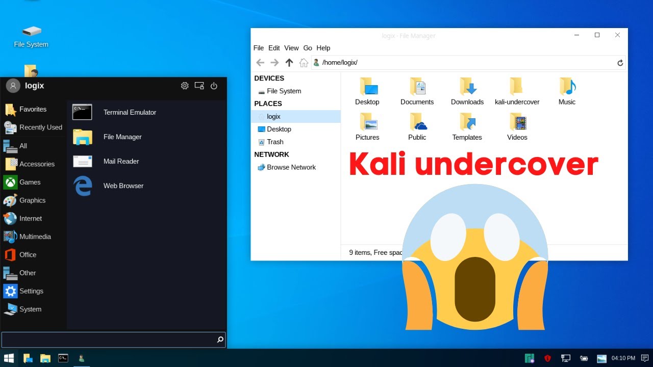 How to use Kali undercover mode || Kali windows mode - YouTube