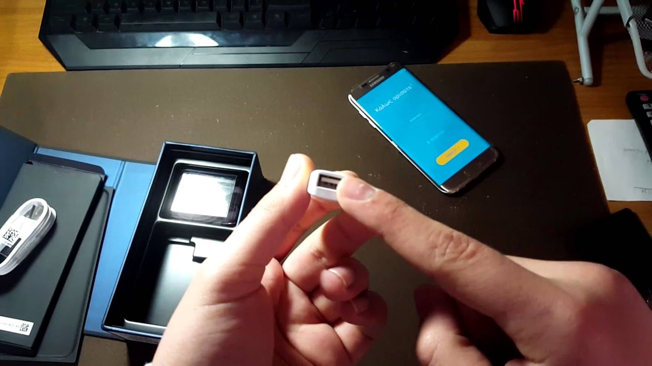Samsung Galaxy S7 Edge Gold Live Unboxing Greek Youtube