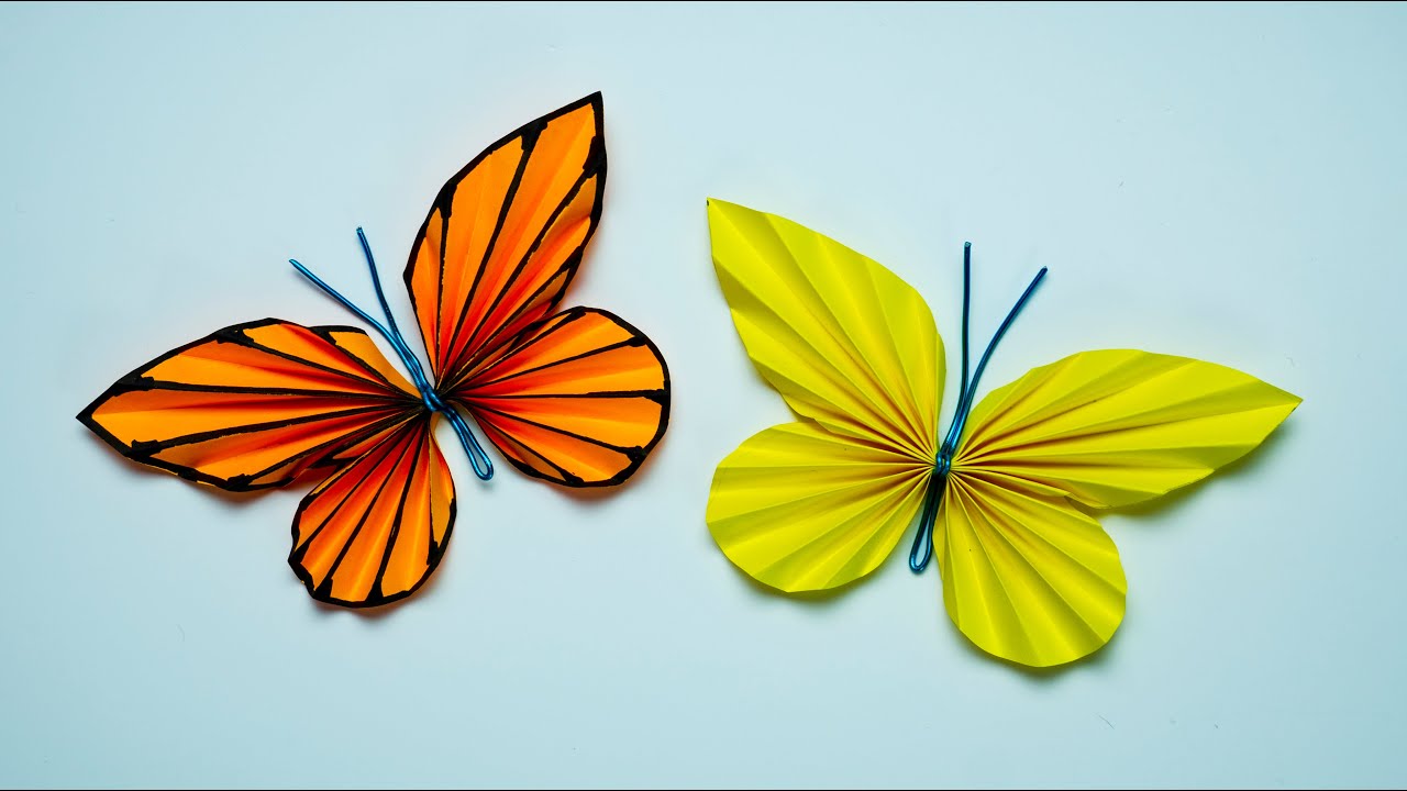 How to make paper butterfly. Beautiful paper butterfly - YouTube