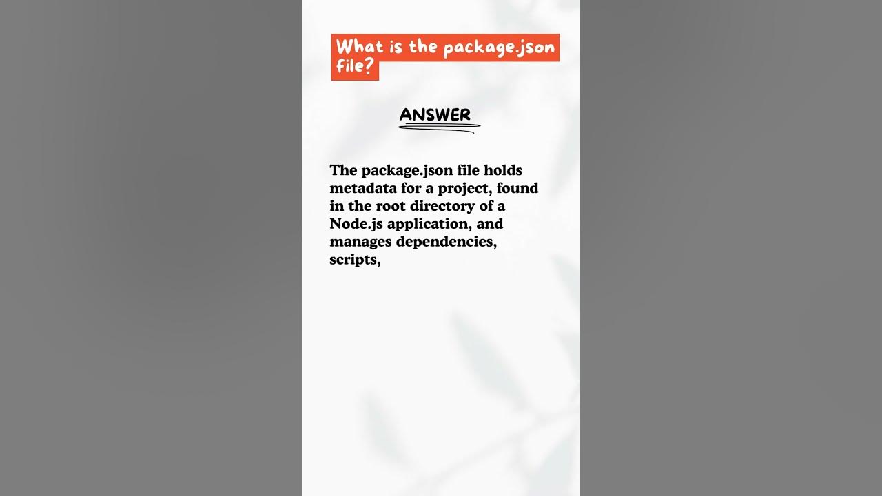 What Is The Packagejson File Shorts Ytshorts Codewithchitra Youtube