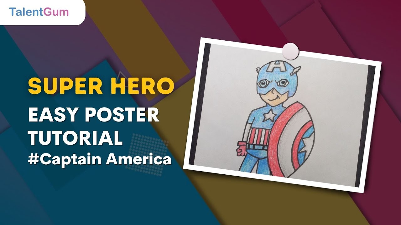 How to Draw Captain America | Easy Steps | Art Tutorial for Beginners ...