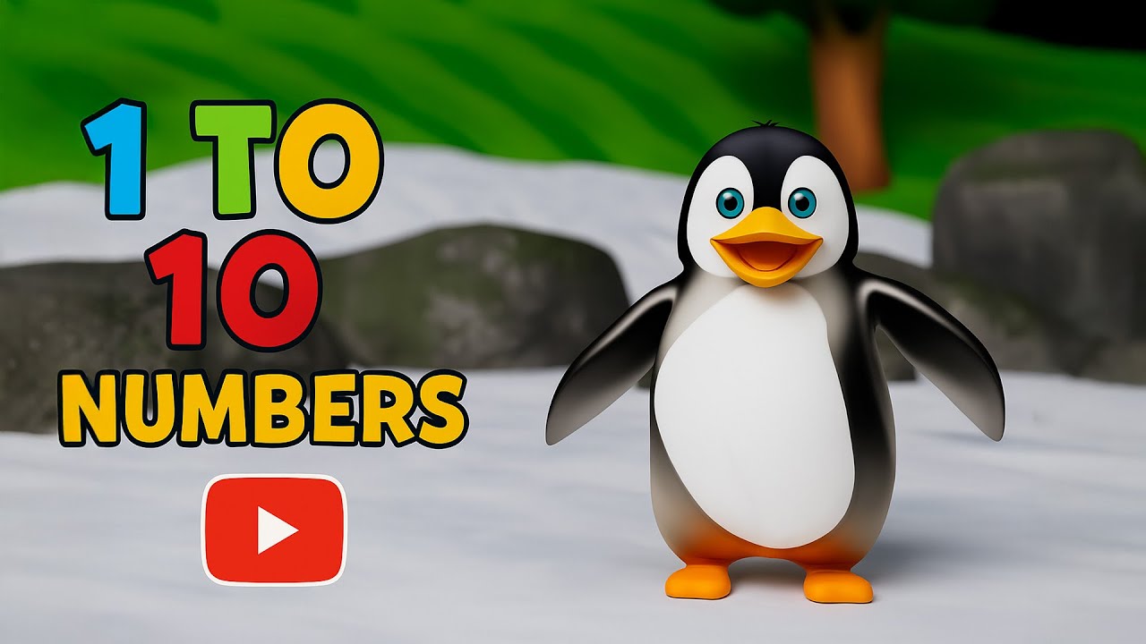 Learn Numbers 1 to 10 with Cute Penguin | Fun Counting for Kids - YouTube