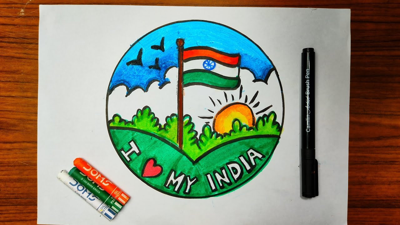 Independence day drawing easy🇮🇳 15 August drawing for kids | Easy ...