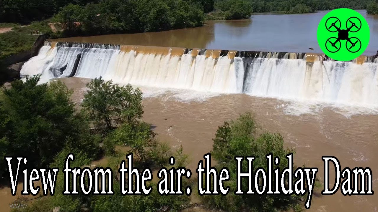 View from the air | Drone view of the Holiday Dam on the Saluda River ...
