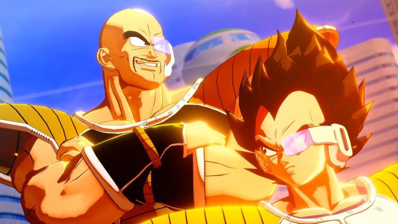 vegeta and nappa arrives on earth - vegeta vs z fighters - nappa vs z ...