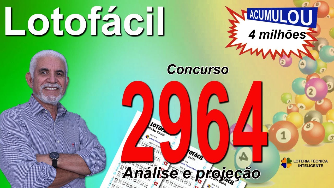 ANÁLISE E PROJEÇÃO PARA O CONCURSO 2964 DA LOTOFÁCIL ACUMULADO - YouTube