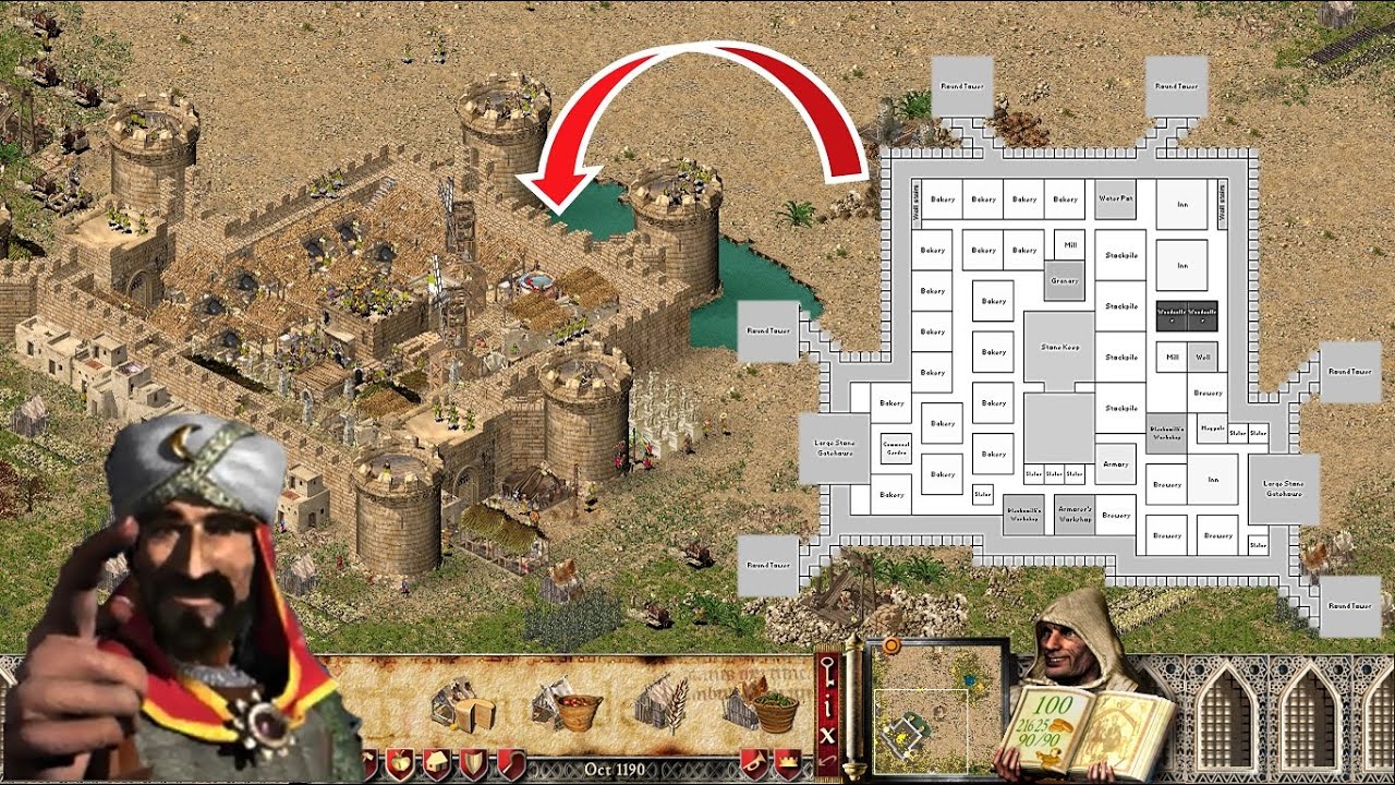 How to build Saladin's defensive castle 🎯🏰 in Stronghold Crusader - YouTube