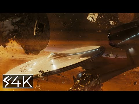 Enterprise Crashes Into Debris Field (4K) Star Trek